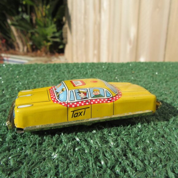 Toys | Vintage 195s 60s Japan Tin Litho Yellow Taxi Cab Toy Car 35 ...